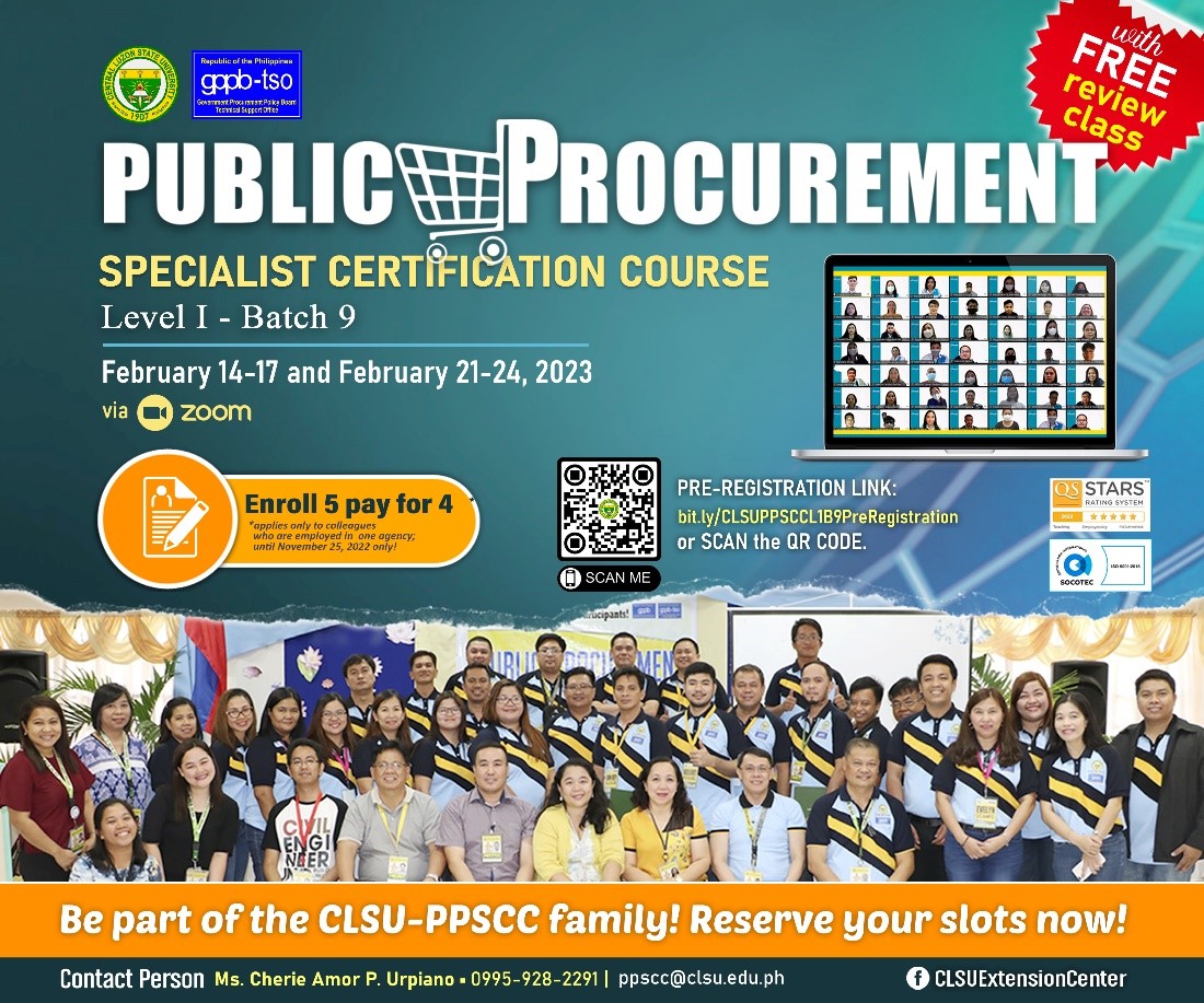 CLSU-GPPB-TSO’s Public Procurement Specialist Certification Course ... CLSU-GPPB-TSO’s Public Procurement Specialist Certification Course ...