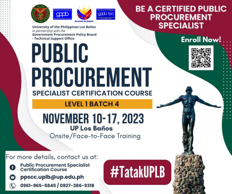 UPLB Public Procurement Specialist Certification Course Level 1 Batch 4 ... UPLB Public Procurement Specialist Certification Course Level 1 Batch 4 ...